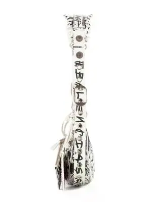 Balenciaga Le Cagole Graffiti Shoulder Bag - White
