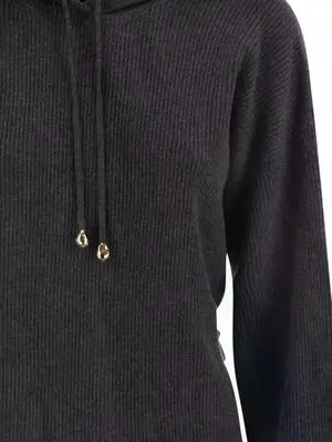 Fabiana Filippi Ribbed Drawstring Hooded Jumper