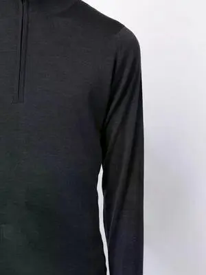 John Smedley Barrow Merino Wool Quarter Zip Pullover Jumper - Black
