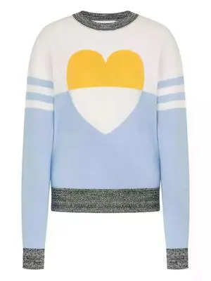 Moschino Heart Motif Crew Neck Sweater - Blue