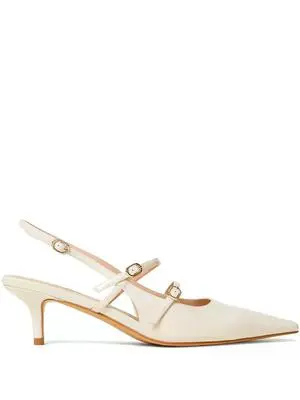TWINSET Strappy Slingback Kitten Heels - Neutrals