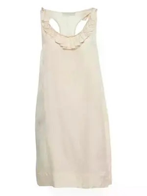 Stella McCartney Sleeveless Ruffle Mini Dress - Neutrals