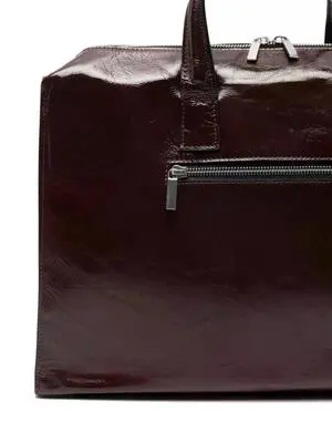 SAPIO Patent Leather Top-handle Tote Bag
