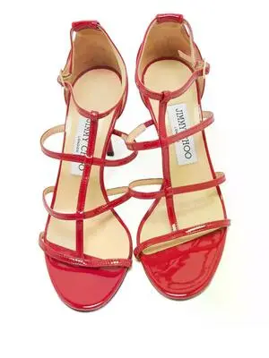 JIMMY CHOO Patent Leather Ankle Strap Sandals