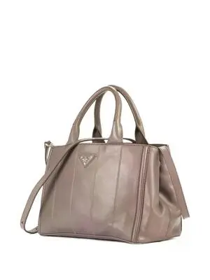 Prada Leather Tote Bag - Neutrals