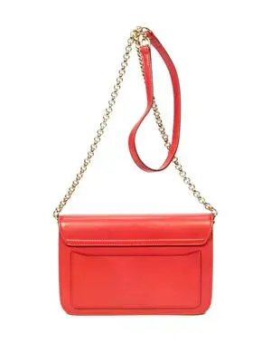 Chloé Leather Shoulder Bag With Gold-tone Emblem - Red