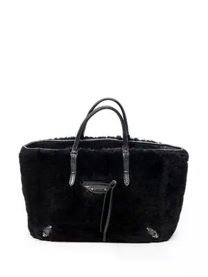 Balenciaga Mini Papier A4 Two-way Bag In Shearling And Leather