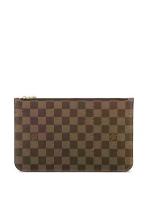LOUIS VUITTON Damier Ebene Neverfull Mm Pouch - Brown