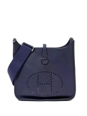 Hermès Perforated Leather Shoulder Bag - Blue