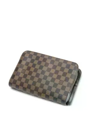 LOUIS VUITTON Saint Louis Clutch Bag In Damier Ebène Canvas - Brown