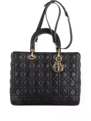 Dior Quilted Top Handle Shoulder Bag - Blue