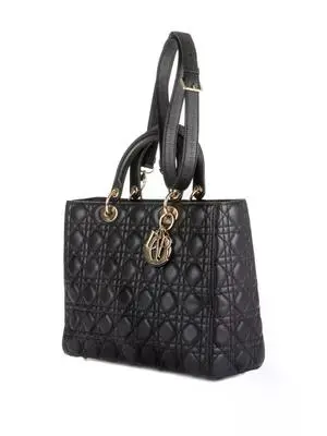 Dior Quilted Top Handle Shoulder Bag - Blue
