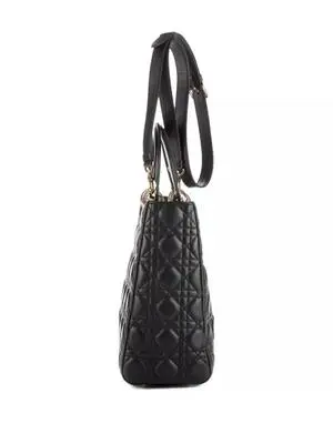 Dior Quilted Top Handle Shoulder Bag - Blue