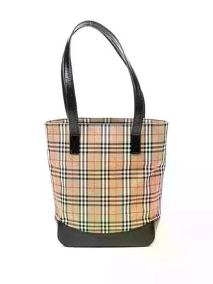 Burberry Check-pattern Tote Bag - Brown