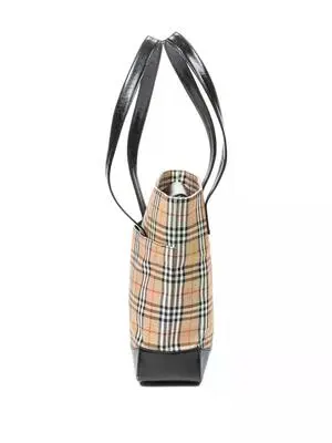 Burberry 2000s Check Pattern Tote Bag - Brown