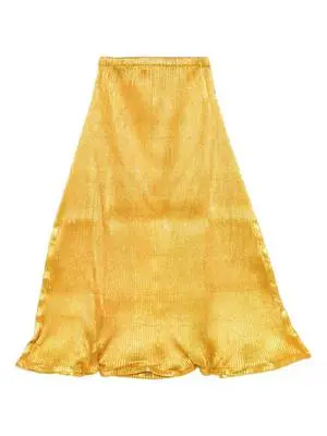 MELITTA BAUMEISTER Metallic Pleated Midi Skirt - Yellow