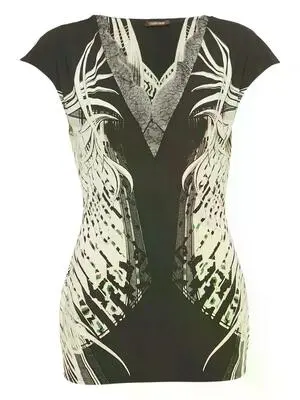 Roberto Cavalli Lace-detail Printed Top