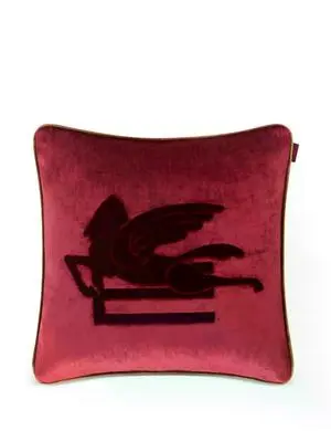 Etro Pegasus Appliqué Cushion Red