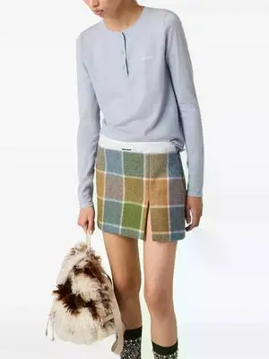 Miu Miu Cashmere Henley Sweater - Blue