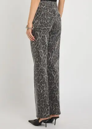 Good American Good Icon Leopard Straight-leg Jeans