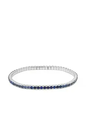 JEWELS AFICIONADO 18k White Gold Ombré Sapphire Tennis Bracelet - Silver