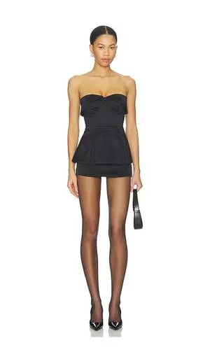 Majorelle Strapless Peplum Top