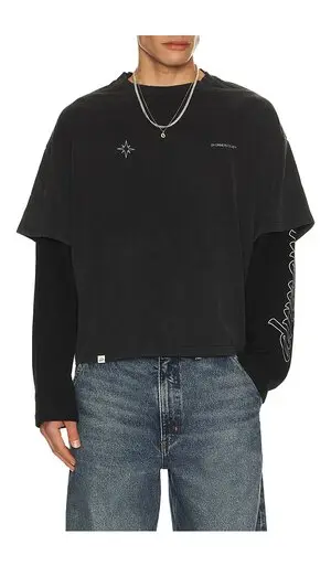 DRMERS CLUB Polaris Layered Tee In . Also - Black