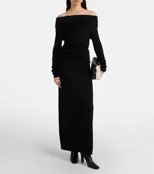 LISA YANG Off-shoulder Cotton And Cashmere Top