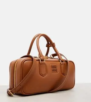 Miu Miu Arcadie Large Leather Top-handle Bag - Brown