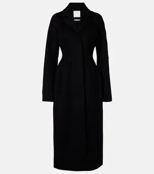 Sportmax Virgin Wool Peplum Coat - Black