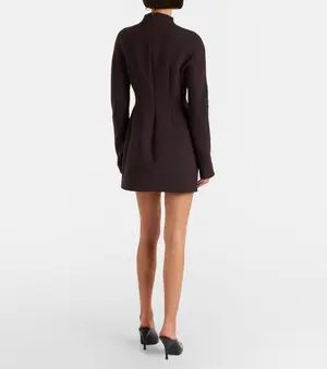 Sportmax Peplum Gabardine Minidress - Brown