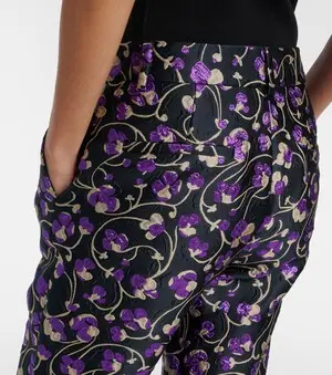 La DoubleJ 24/7 Honeysuckle Jacquard Straight Leg Trousers - Blue