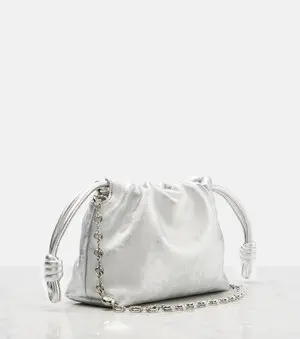 Loewe Flamenco Mini Metallic Leather Clutch