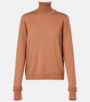 Chloé Ruffled Wool Turtleneck Sweater