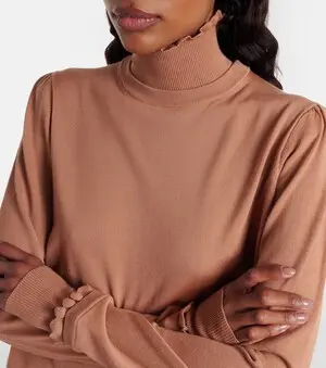 Chloé Ruffled Wool Turtleneck Sweater