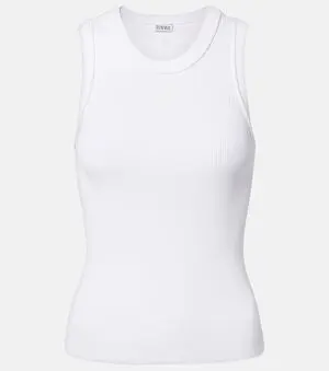 Loewe Anagram Ribbed-knit Tank Top - White