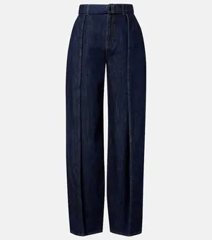 Loewe Belted High-rise Wide-leg Jeans