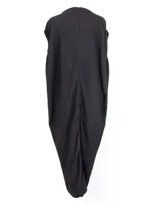 Rick Owens Draped Round-neck Sleeveless Maxi Shirt Dress - Black