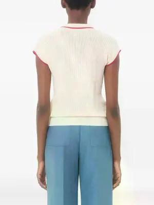 Valentino Garavani Ribbed Knit Top With Bow Detail