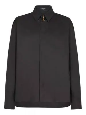 Balmain Long-sleeve Concealed-fastening Shirt - Black