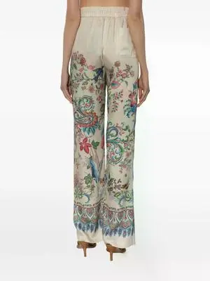 Etro Floral Print Wide-leg Trousers - Neutrals