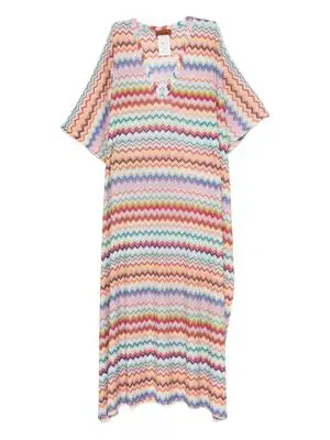 Missoni Chevron V-neck Maxi Dress - Neutrals