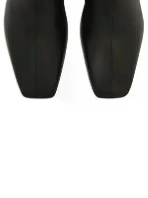 COURREGES Lamb Skin Logo Plaque Boots - Black