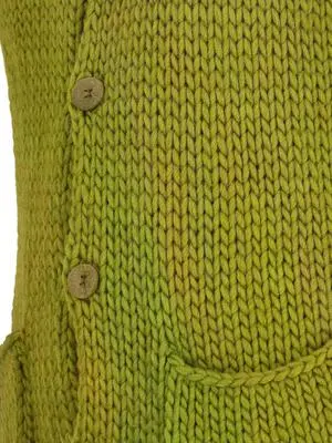 Kenzo Ribbed Knit V-neck Vest With Button Closure