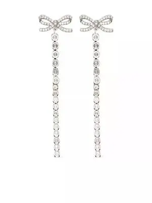 SELF-PORTRAIT Tone Crystal Embellished Drop Earrings - Silver