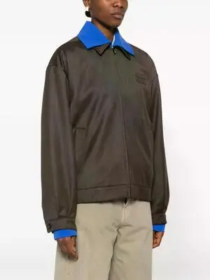 Miu Miu Zip-up Embroidered Logo Jacket