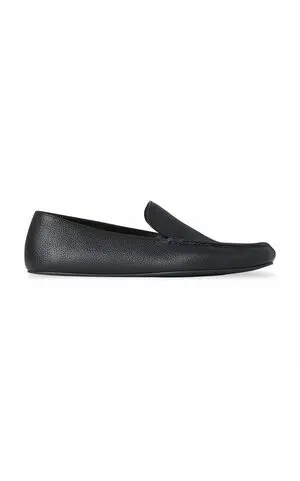 THE ROW Leo Leather Slippers - Black
