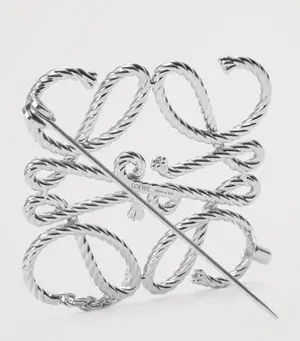 Loewe Anagram Rope Brooch In -tone Metal