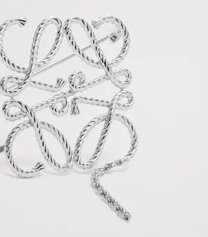 Loewe Anagram Rope Brooch In -tone Metal