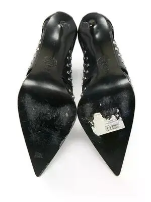 Alexander McQueen Cut-out Studded Stiletto Ankle Boots